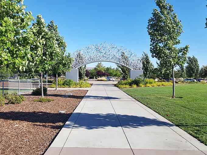 That sculptural entrance isn't just showing off &ndash; it's announcing that something special awaits beyond those artistic branches.