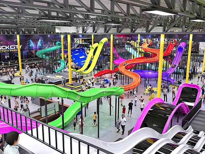 When slides start looking like abstract art, you know you've found a place that takes fun seriously.