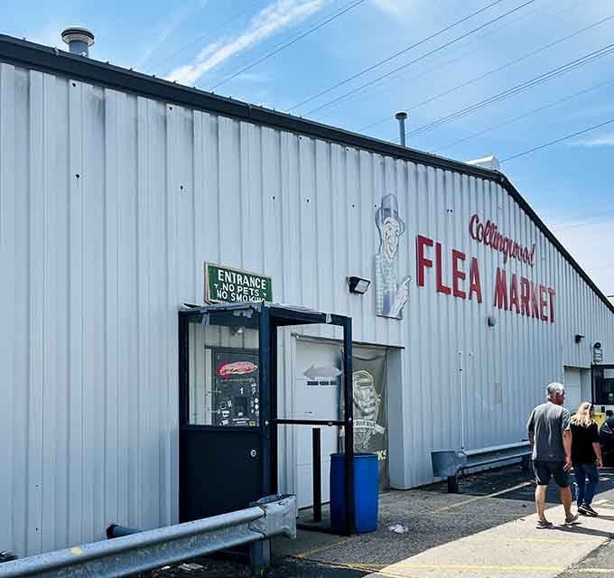 The unassuming exterior of Collingwood Auction & Flea Market hides a treasure trove waiting inside.