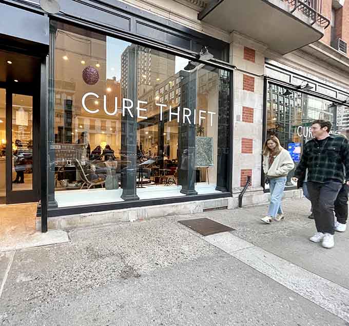 That storefront gleam tells you everything: this isn't your dusty basement thrift experience, folks.