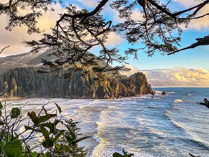 Neahkahnie Mountain rises from the sea like nature's exclamation point, reminding you why Oregon's coast is legendary.