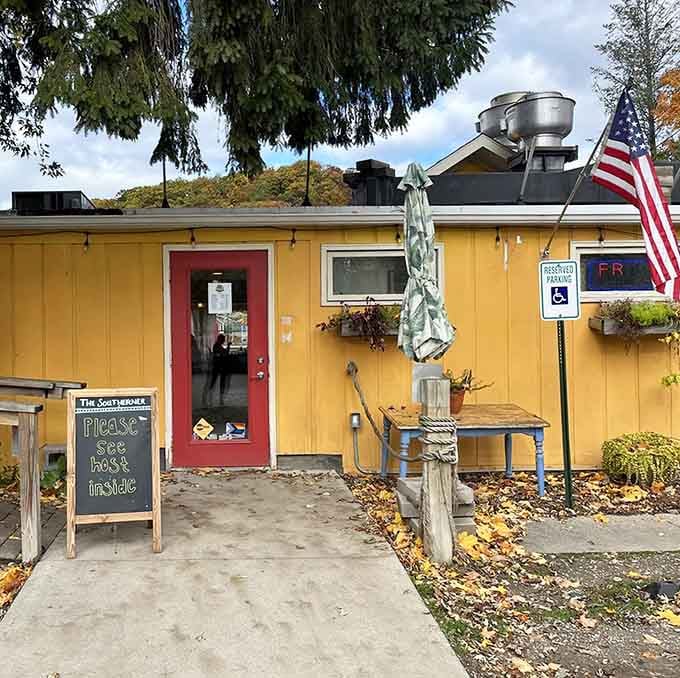 That cheerful yellow exterior isn't just paint, it's a promise of the sunshine you're about to taste inside.