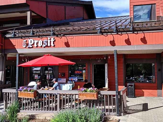 That wooden facade isn't just for show; it's your first hint that Bavaria has officially invaded the Rockies.