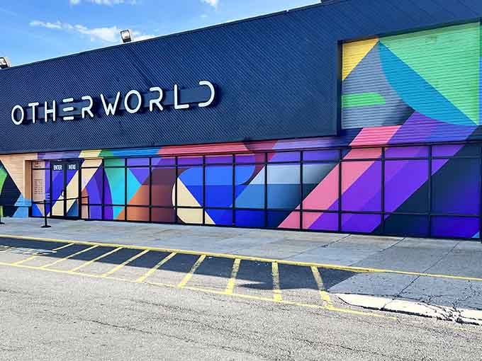 Even the building's exterior refuses to play by the rules of boring architecture.