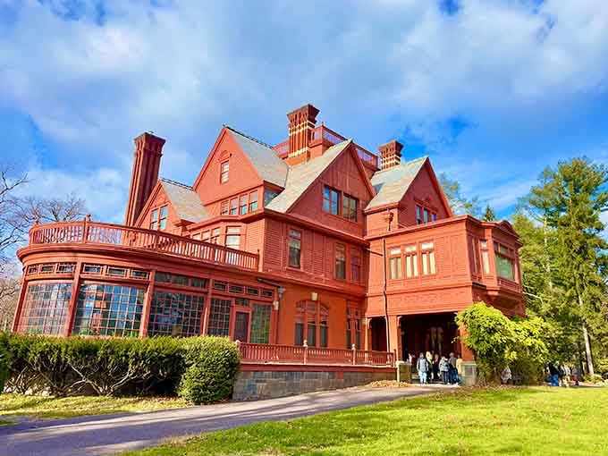 That red brick exterior isn't just showing off, it's announcing that genius lived here in serious style.