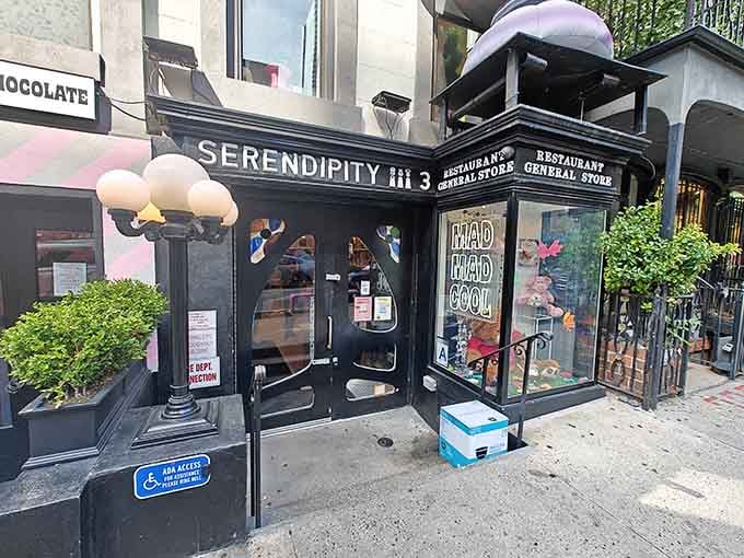Even the sidewalk outside this place whispers promises of frozen chocolate and forgotten calories waiting just beyond those doors.