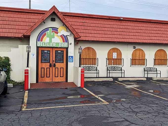 That colorful cactus logo and red roof practically shout "fiesta time" before you even walk through the door.