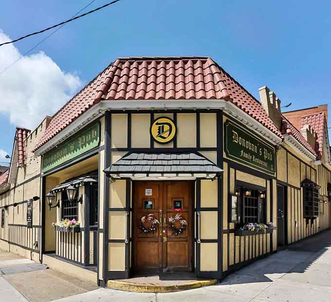 That Tudor exterior isn't a movie set, it's your gateway to burger paradise in Queens.