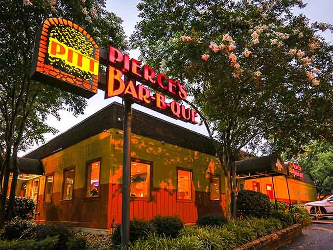 That glowing neon sign isn't just decoration, it's a homing beacon for anyone craving authentic barbecue.