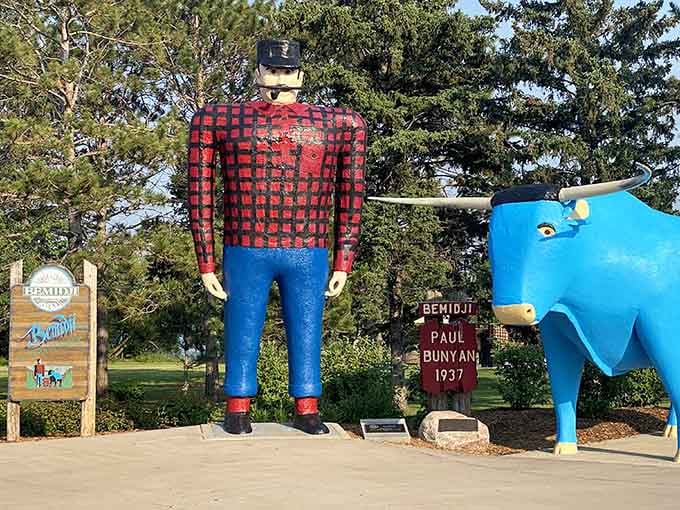 Standing 18 feet tall in his signature flannel, Paul's been the ultimate greeter since Depression-era America needed heroes.