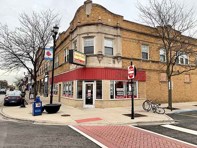 That corner location with the red awning isn't just a building, it's a breakfast beacon calling you home.