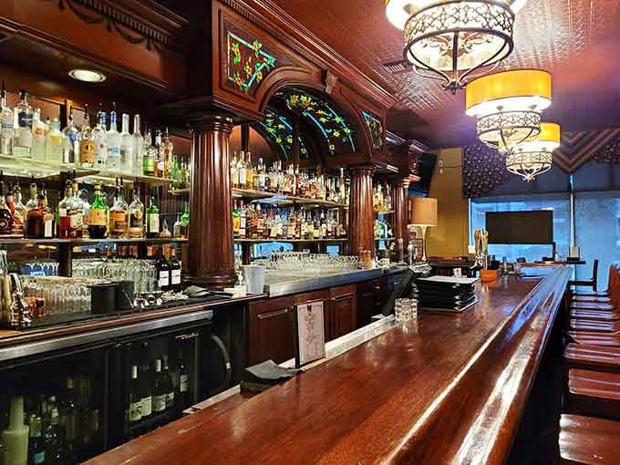 That bar isn't just beautiful, it's a portal to when cocktails were an art form worth mastering.