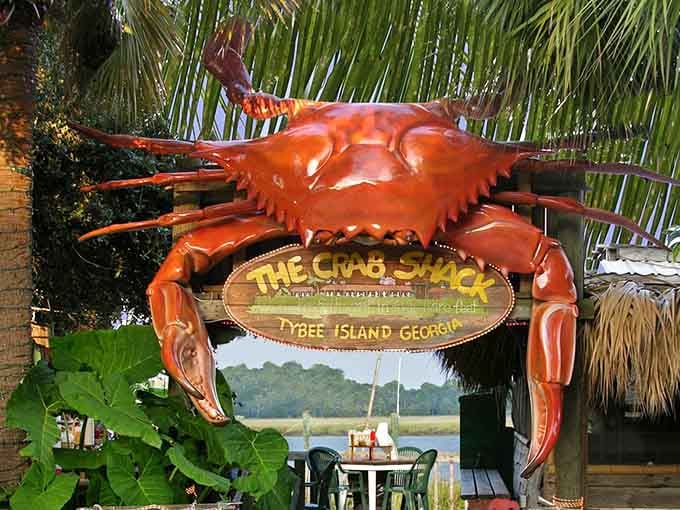 That giant crab sign isn't just welcoming you, it's practically demanding you come eat seafood immediately.