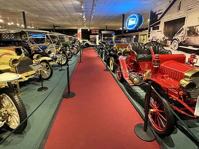 Brass-era beauties line up in perfect formation, ready to transport you back to motoring's golden age.