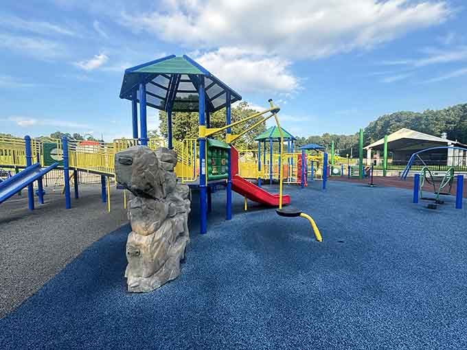 The vibrant colors against Connecticut sky create a scene that belongs on every family's weekend destination list.