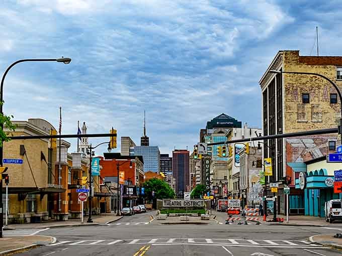 The Theatre District beckons with vintage charm and modern energy, where brick buildings meet big-city dreams.