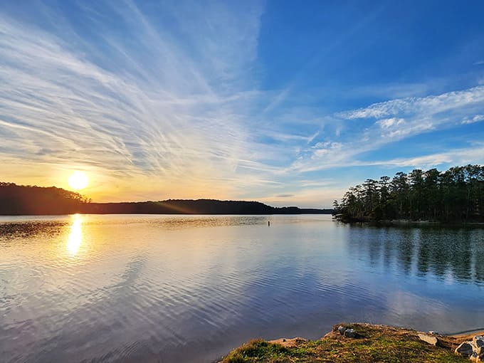 Golden hour at the lake hits different when you've got the whole place practically to yourself.
