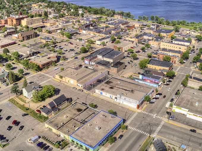 From above, this lakeside town reveals its secret: affordable living meets natural beauty in perfect harmony.