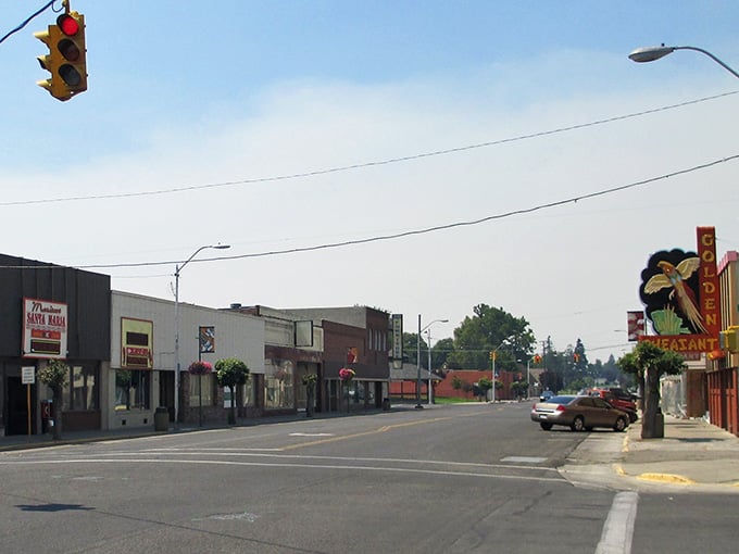 Wide streets and actual parking spaces prove this isn't Seattle's evil twin plotting your financial demise.