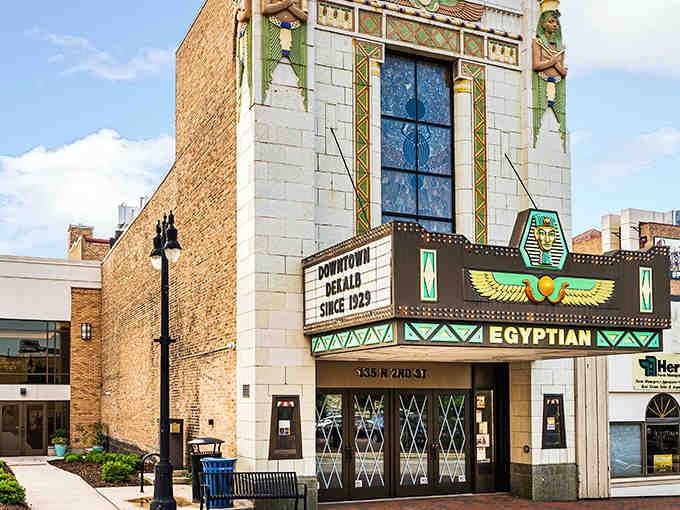 That winged scarab beetle marquee proves the 1920s knew how to make an entrance worth remembering.