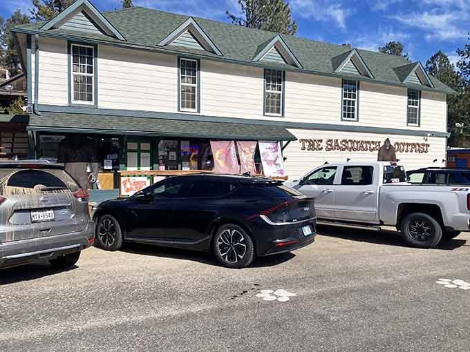 Pull into this parking lot and prepare for Colorado's most entertaining detour into cryptozoology and quirky mountain culture.