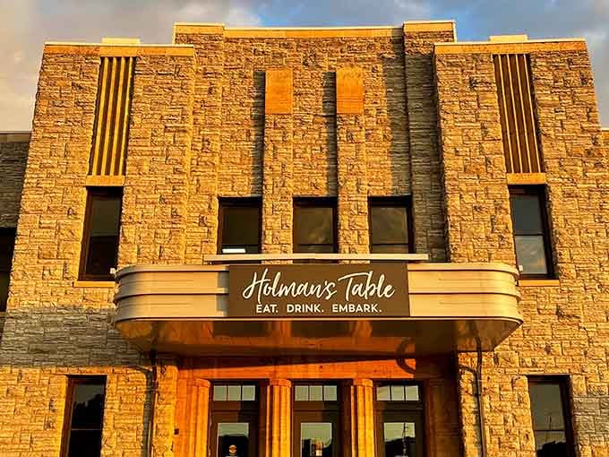 That Art Deco facade isn't just architectural eye candy &ndash; it's your first hint that dinner here means business.