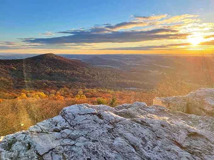 Golden hour at 1,582 feet proves that Pennsylvania's got serious scenery game going on up here.