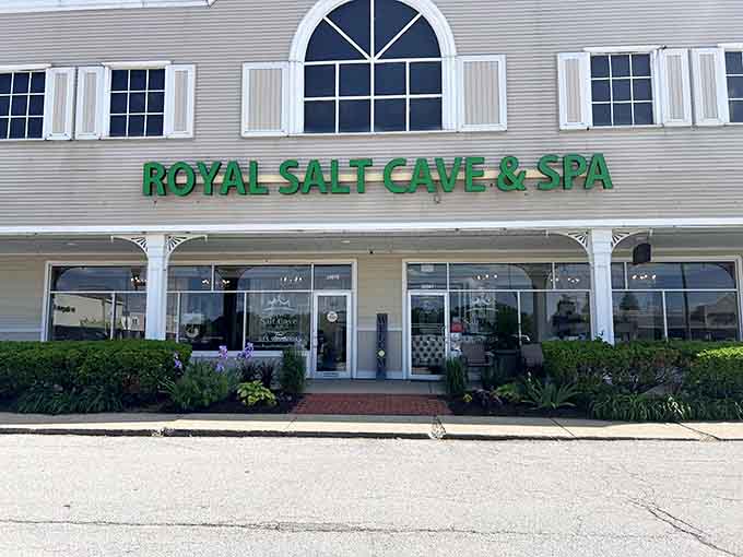 Royal Salt Cave & Spa's unassuming exterior hides a wellness wonderland that'll make your stress evaporate faster than puddles in July.