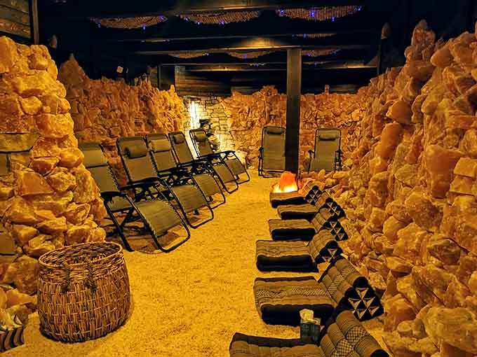Welcome to your personal Himalayan hideaway, where tons of ancient salt create the ultimate chill zone.