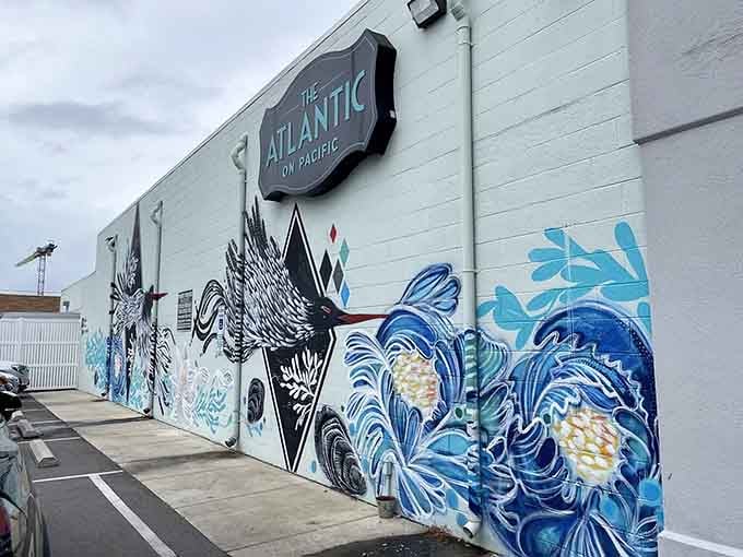 That mural isn't just decoration, it's a promise of the oceanic delights waiting inside for you.