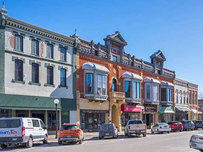 These storefronts have more character than most modern strip malls could ever dream of achieving.