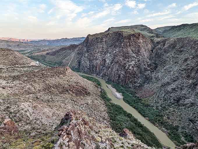 The Rio Grande carves through ancient rock like nature's own masterpiece, proving Texas does drama exceptionally well.