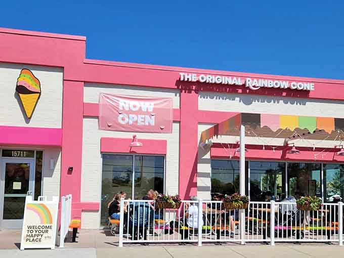 When a building looks this happy, you know something magical is happening inside those pink walls.