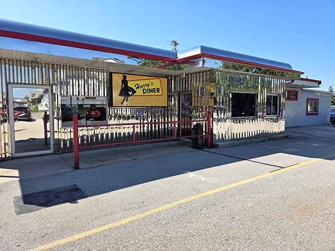 Classic diner architecture that makes you want to order a milkshake before you even step inside the door.