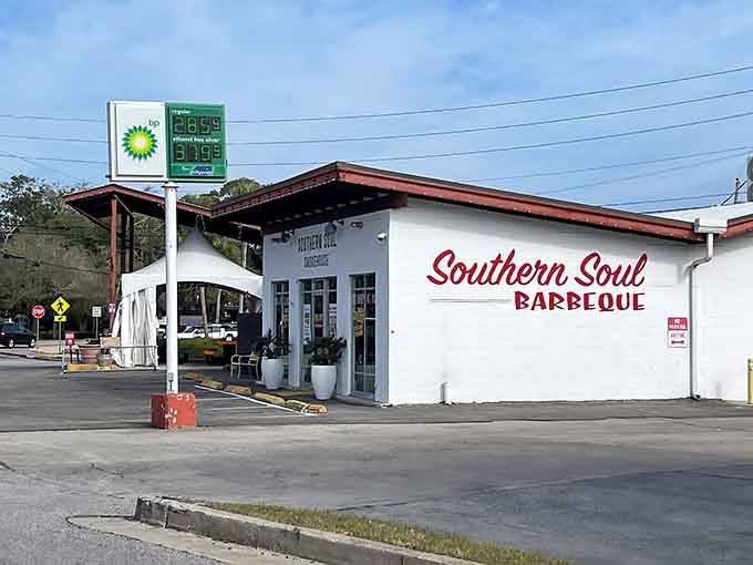 That former gas station glow-up is real, folks, and it's serving barbecue that'll change your life forever.