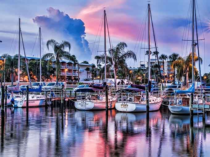 When the bay puts on this kind of show, even the boats stop to admire the view.