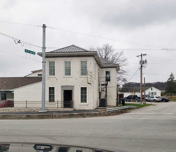 That historic building on the corner isn't just charming architecture&mdash;it's your gateway to fried chicken paradise in Sellersburg.