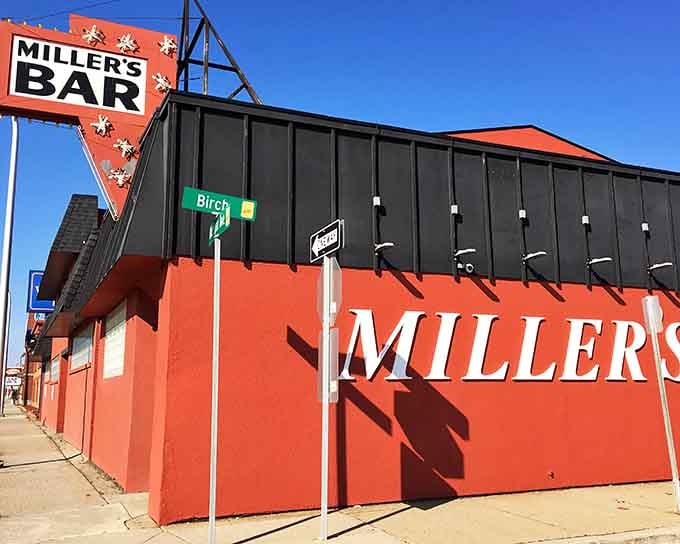 That orange facade isn't subtle, but when you're serving legendary burgers, why whisper about it?