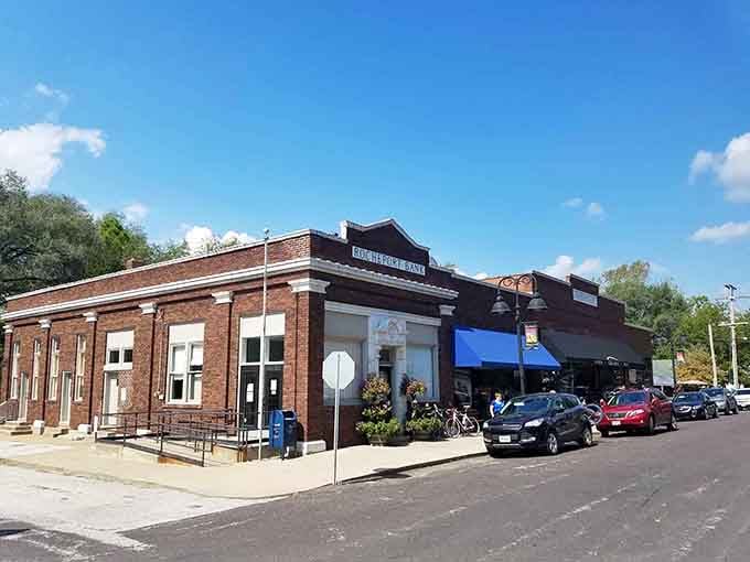 Downtown Rocheport looks like it escaped from a postcard and decided to stick around for good.