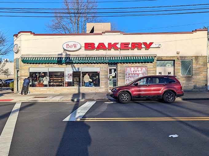 That classic storefront has been calling to hungry locals like a siren song for generations of crumb cake devotees.