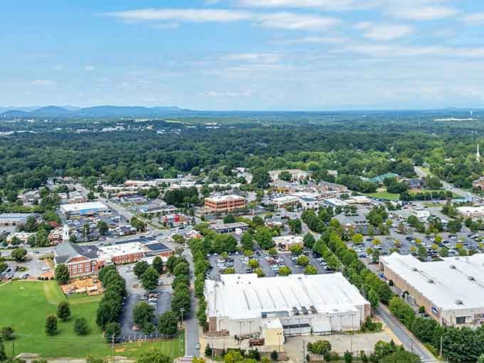 Mountains meet affordability in this aerial view where your retirement dollars stretch further than your morning jog.