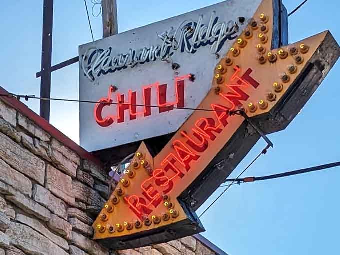 That vintage neon arrow pointing toward chili paradise has guided hungry souls through Pleasant Ridge for decades of delicious decisions.