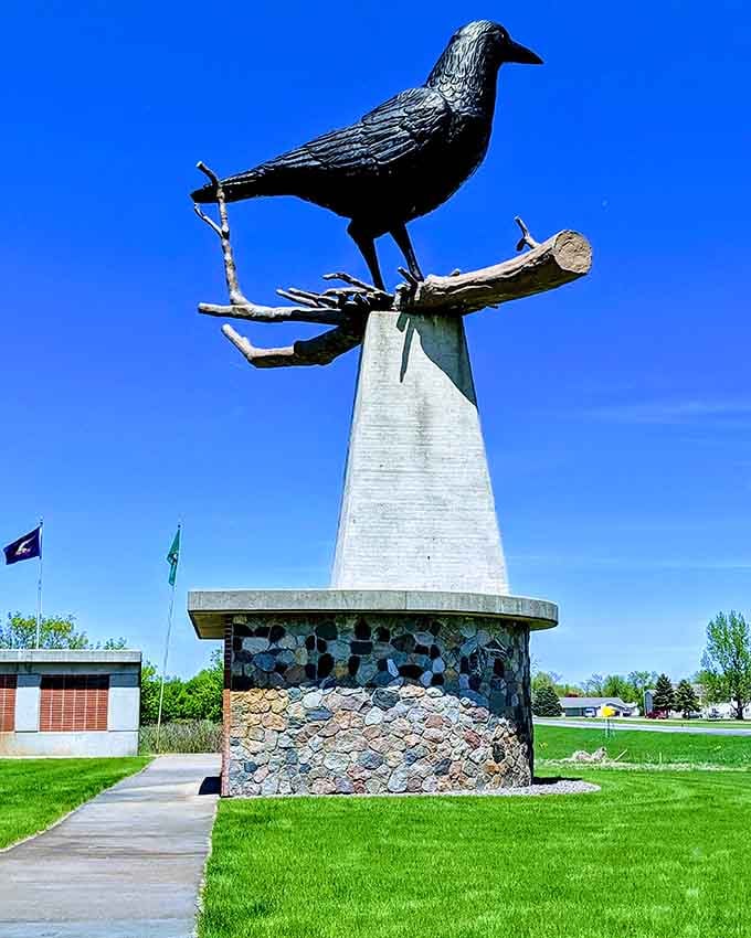This magnificent bird stands watch over Belgrade like a feathered superhero guarding its beloved small town.