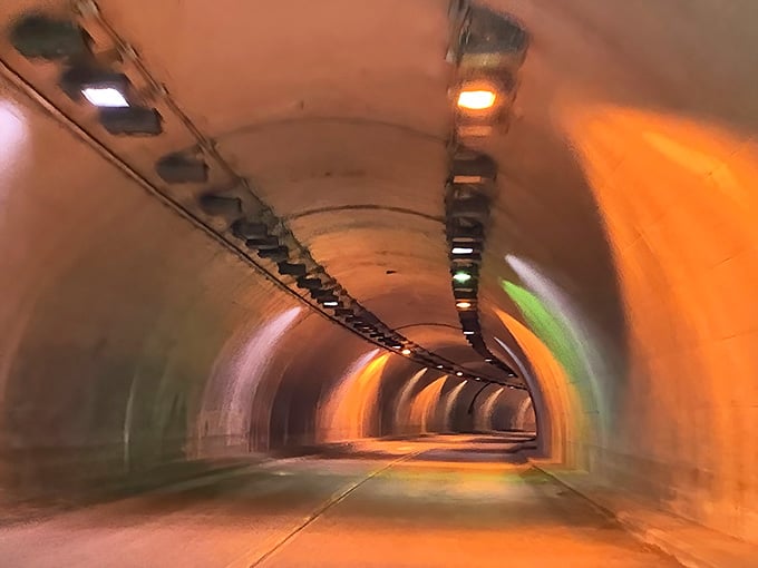 That amber glow inside the tunnel isn’t an Instagram filter—it’s pure architectural magic welcoming you to something special.