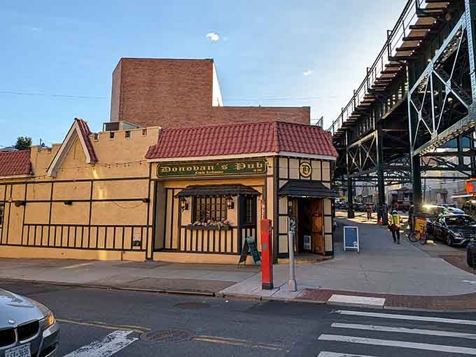 That Tudor exterior isn't a movie set, it's your gateway to burger paradise in Queens.