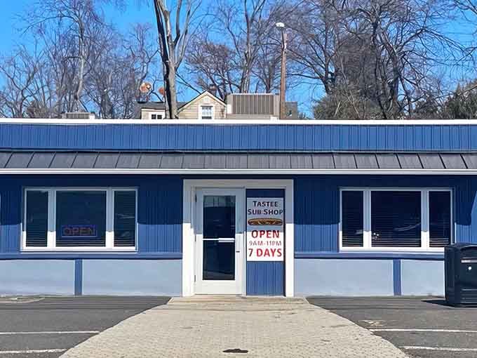 That cheerful blue exterior has been a beacon for sandwich lovers since the Johnson administration.