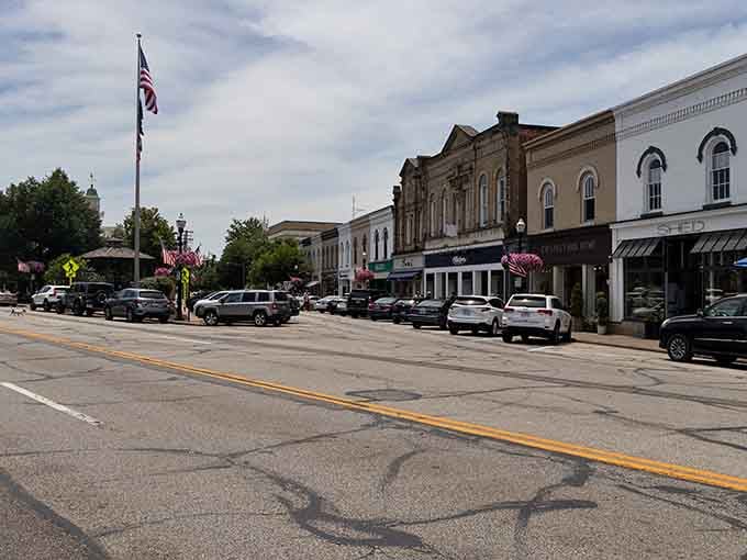 Historic storefronts line up like they're auditioning for a Norman Rockwell painting, and they all got the part.