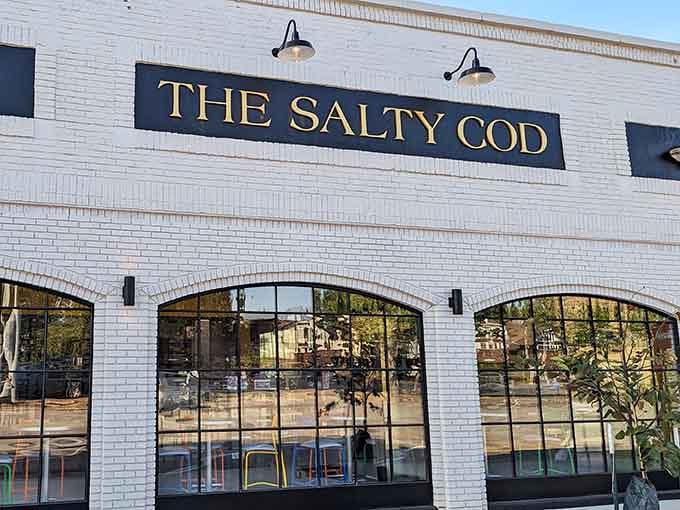 That white brick facade with those elegant arched windows isn't fooling around about bringing Britain to Alabama.