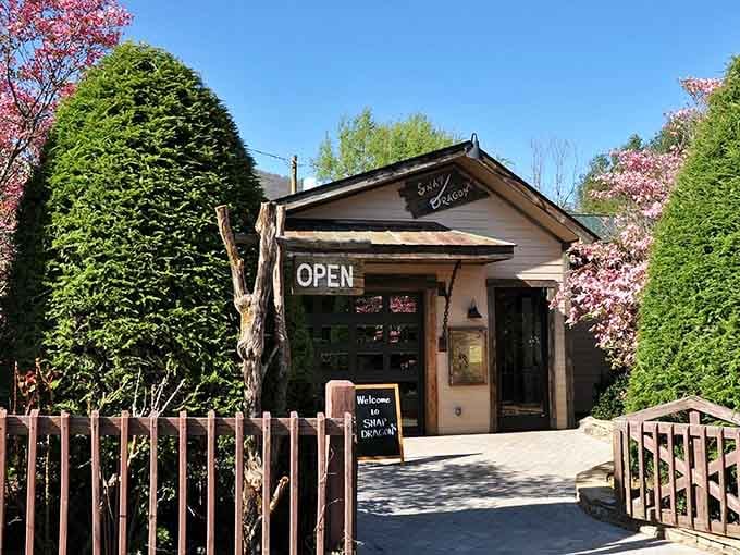 That charming wooden facade practically whispers "come on in, friend" louder than your GPS ever could.