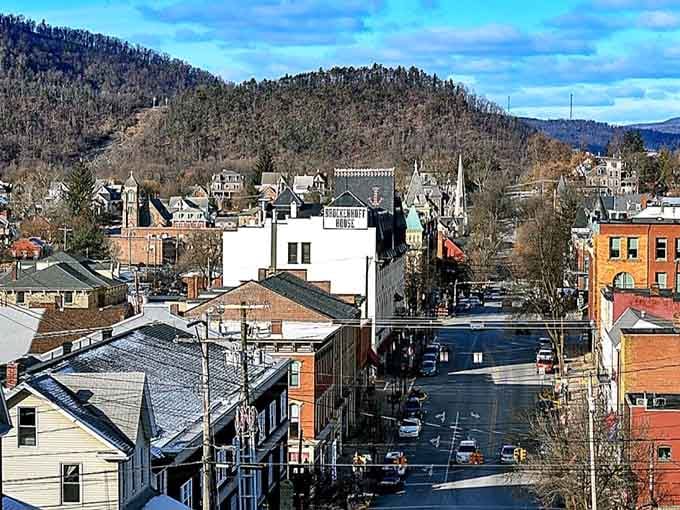 Downtown Bellefonte looks like someone pressed pause on progress and nobody bothered to hit play again.